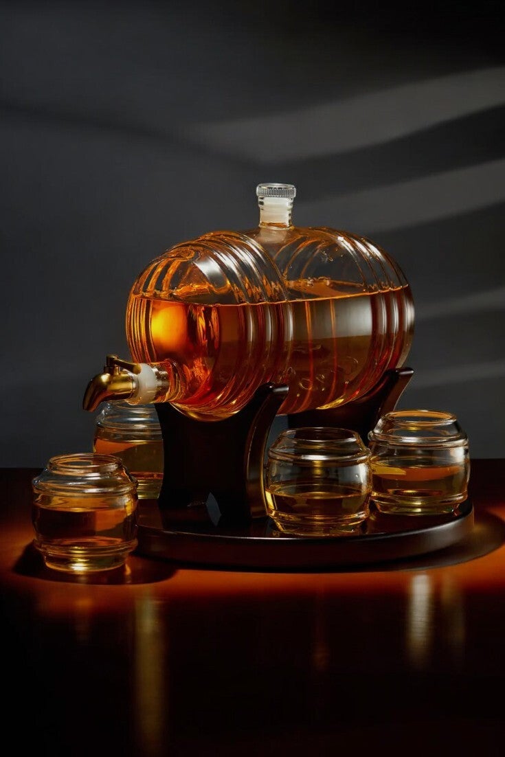 Customizable Barrel Whiskey Decanter Set | Wyoming Raised Apparel & Gifts